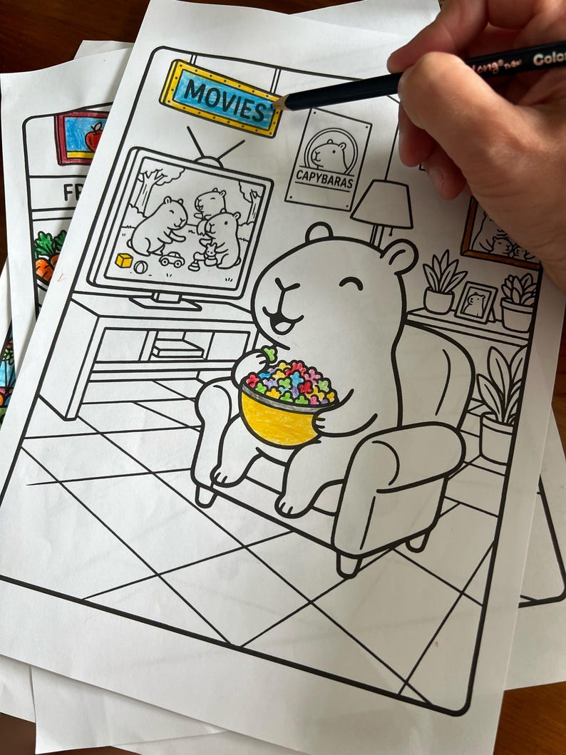 10 Capybara Coloring Pages | Bold Easy Relaxing Printable Sheets ...