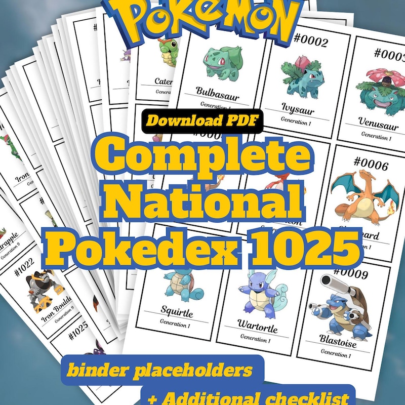 Pokedex Pdf for Binder - Etsy