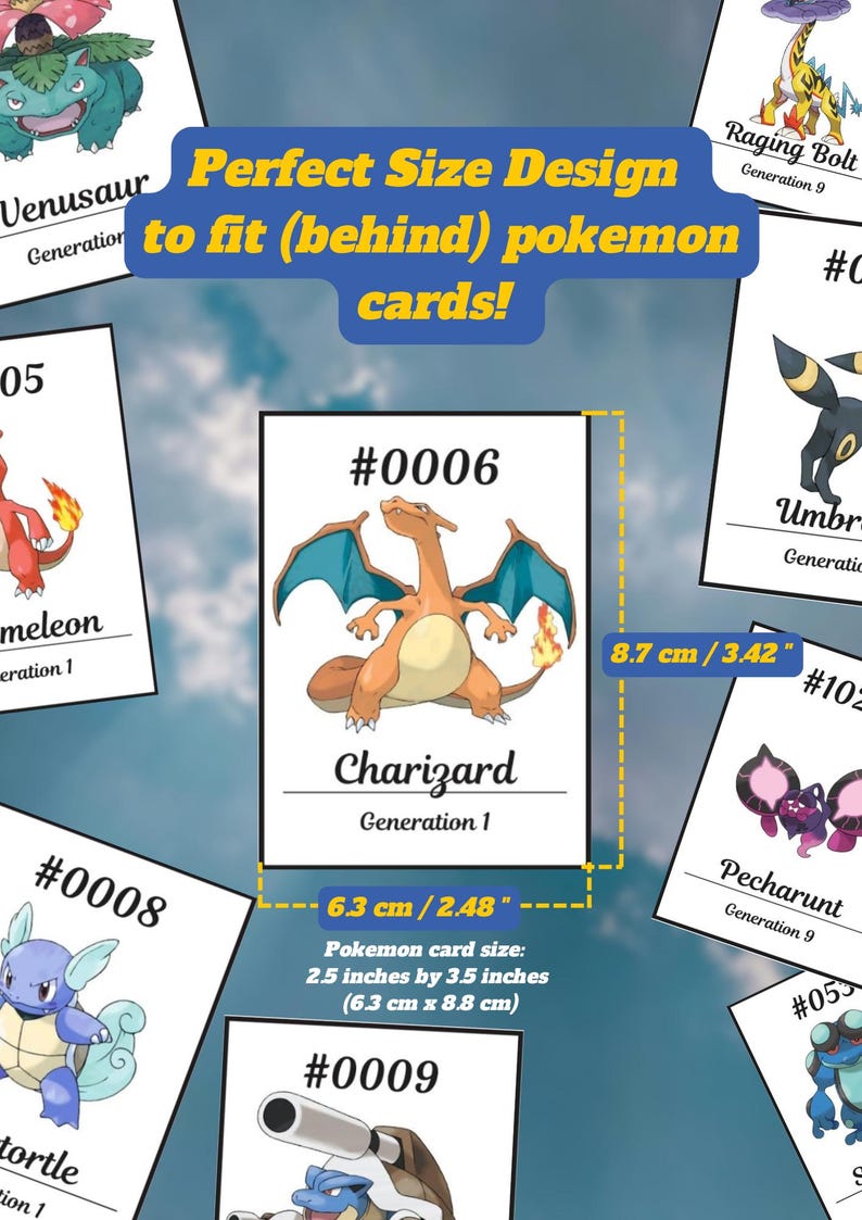 All Pokémon National Pokédex 1025 - Printable Binder Placeholders (PDF ...