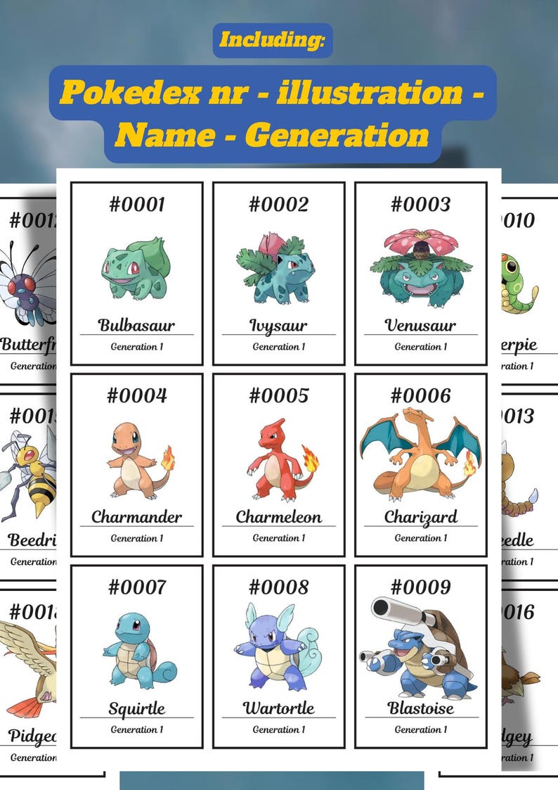 On SALE NOW! National Pokédex 1025 | Printable Pokémon Binder ...