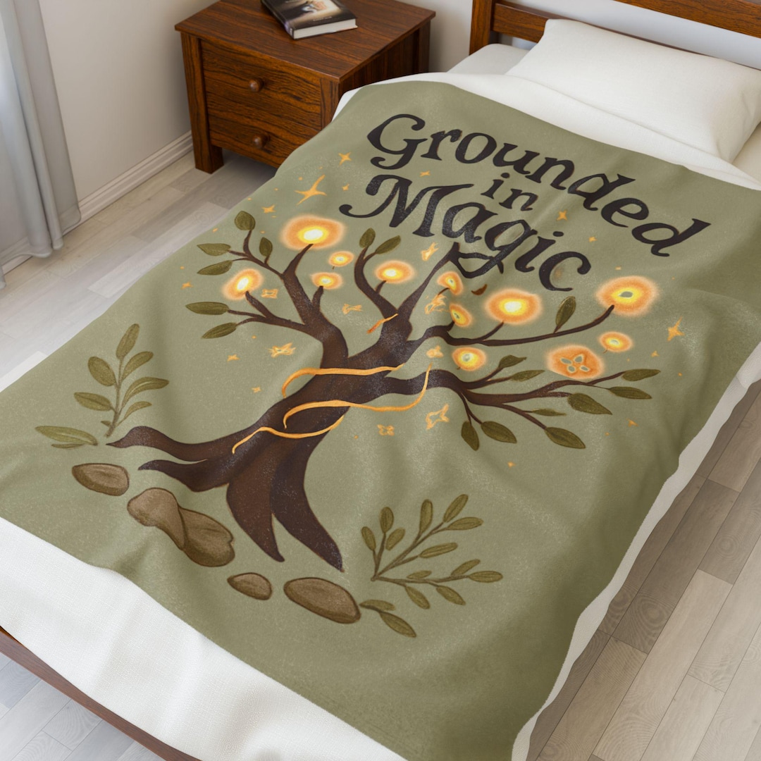 Grounded in Magic Tree Velveteen Plush Blanket | Mystical Tree ...