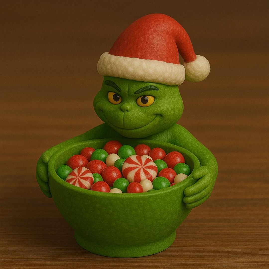 Grinch Candy Bowl – Christmas Candy Dish | 3D Printable Holiday Decor ...
