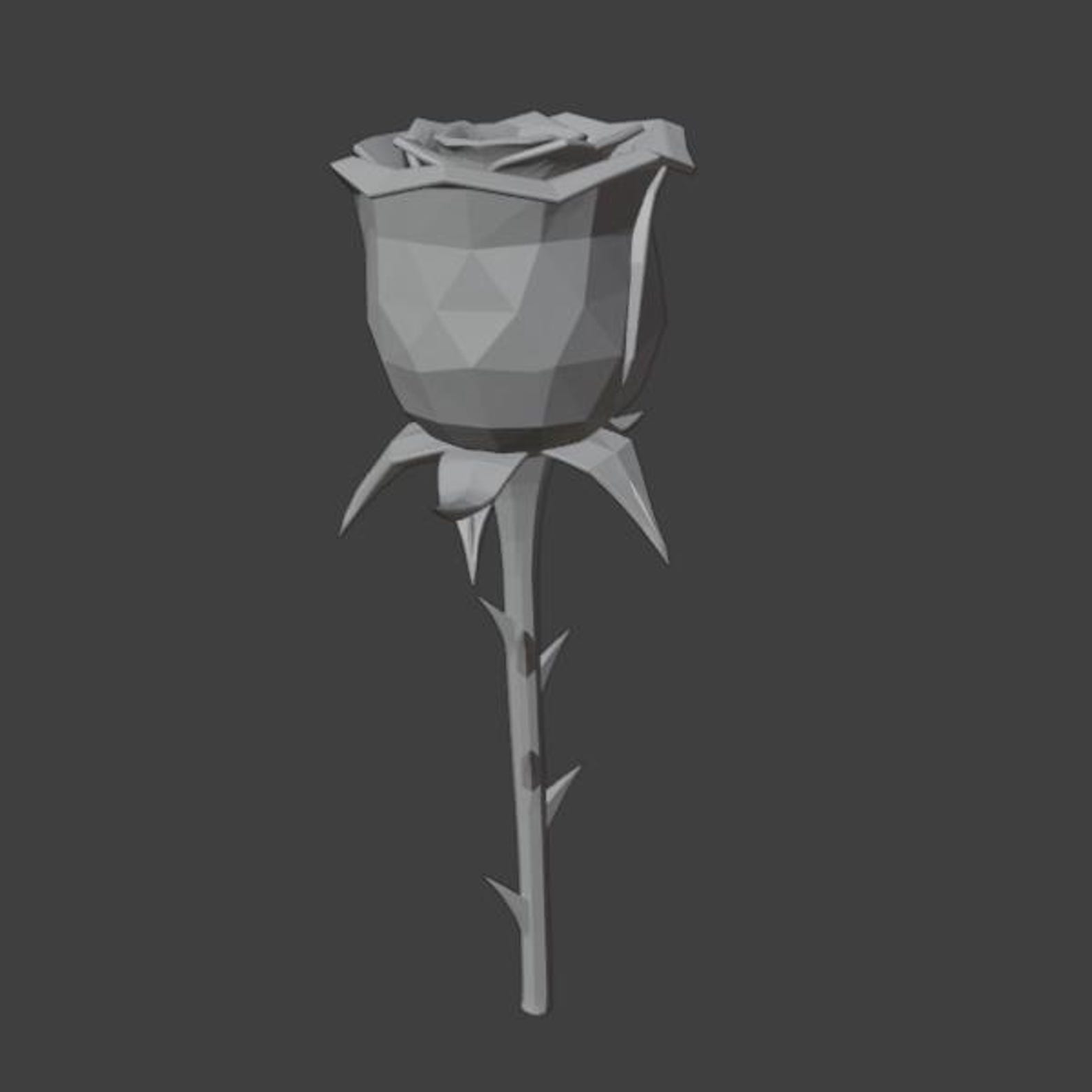 Low Poly Rose in Vase – 3D Printable Decoration, Minimalist Home Decor ...