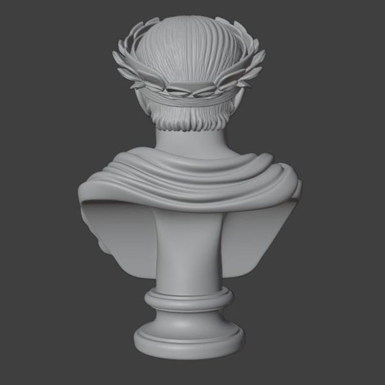 Julius Caesar Bust – Roman Emperor With Laurel Wreath | 3D Printable ...