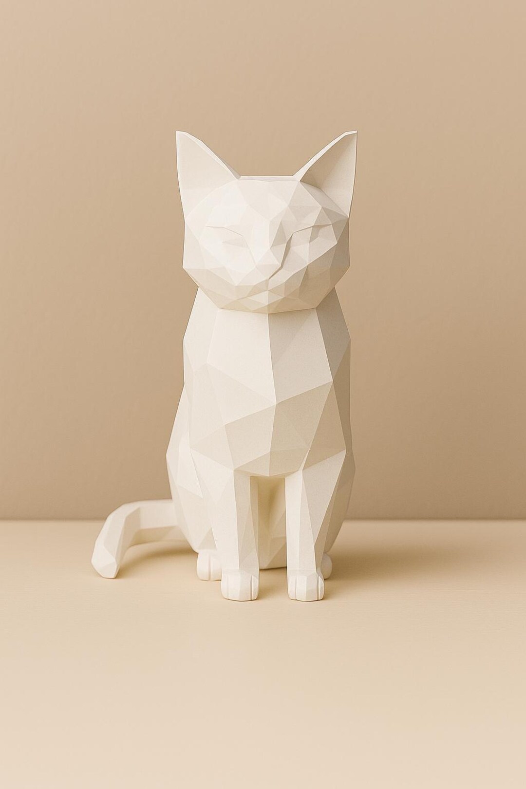 Low Poly Cat Figurine – Minimalist 3D Model | STL File - Etsy