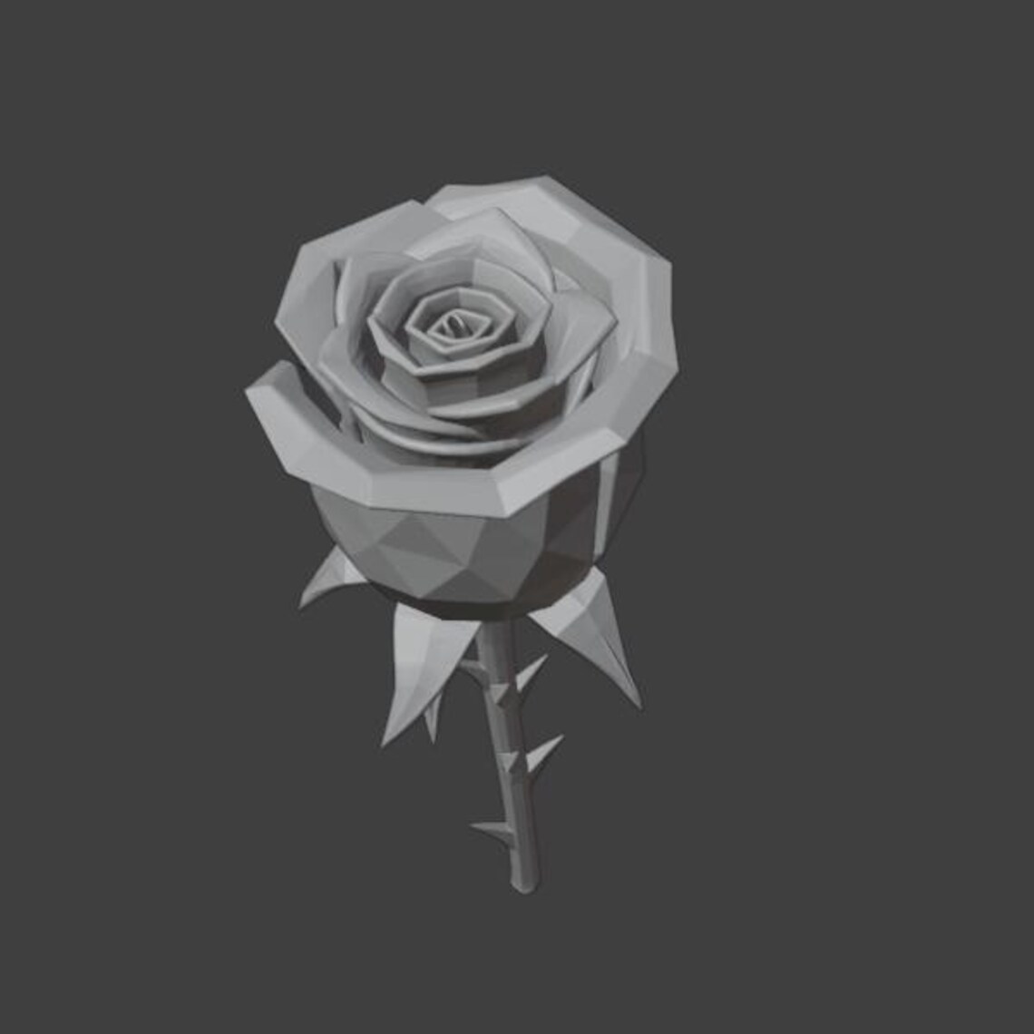 Low Poly Rose in Vase – 3D Printable Decoration, Minimalist Home Decor ...