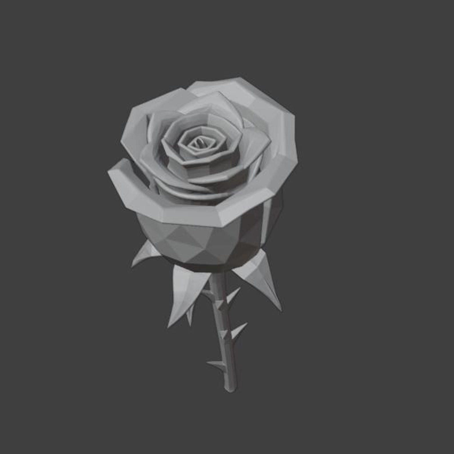 Low Poly Rose in Vase – 3D Printable Decoration, Minimalist Home Decor ...
