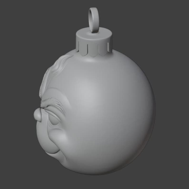 Grinch Head Christmas Bauble STL File– Funny 3D Print Xmas Ornament ...