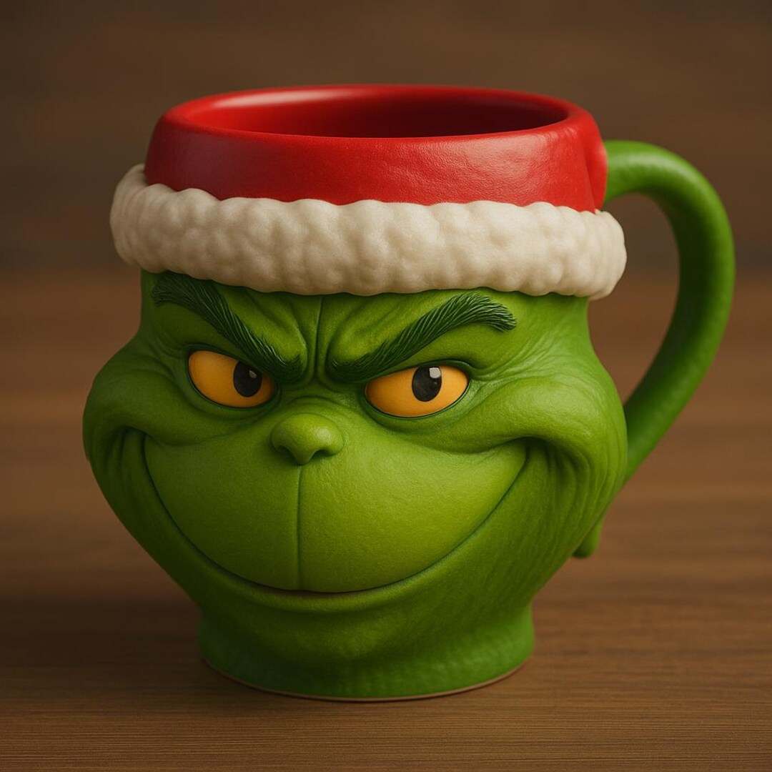 Taza del Grinch imprimible en 3D: diseño de taza navideña (archivo STL ...