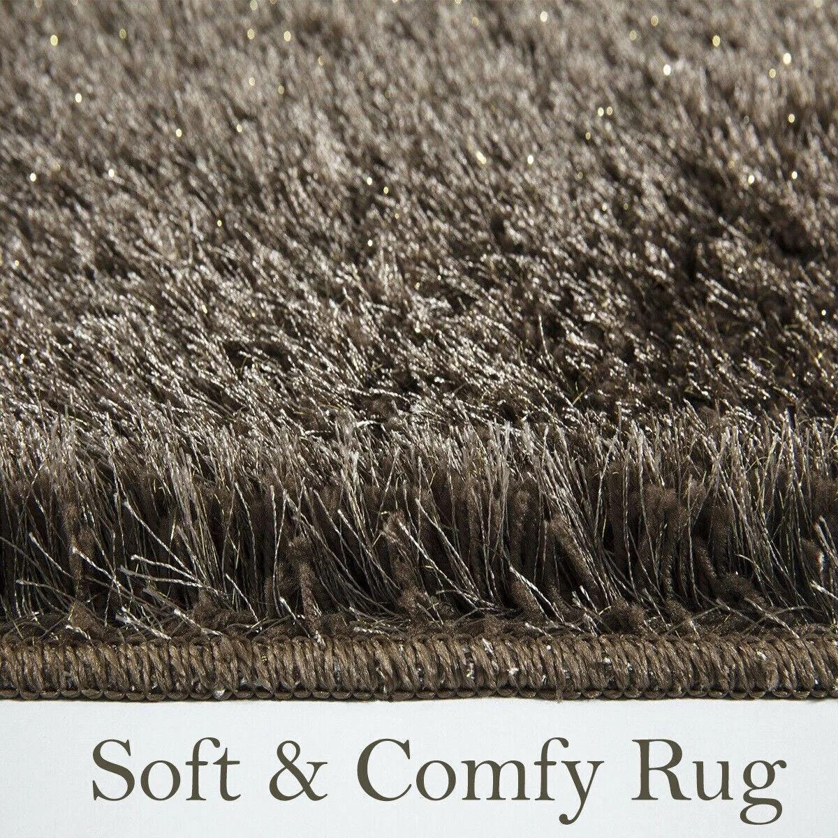 Large Shaggy Rug, Non Slip Sparkle Carpet for Living Room, Bedroom ...