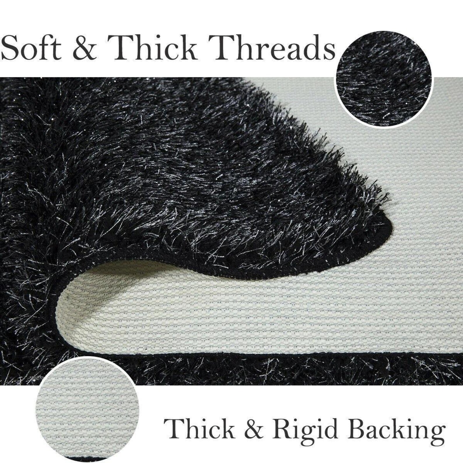 Large Shaggy Rug, Non Slip Sparkle Carpet for Living Room, Bedroom ...