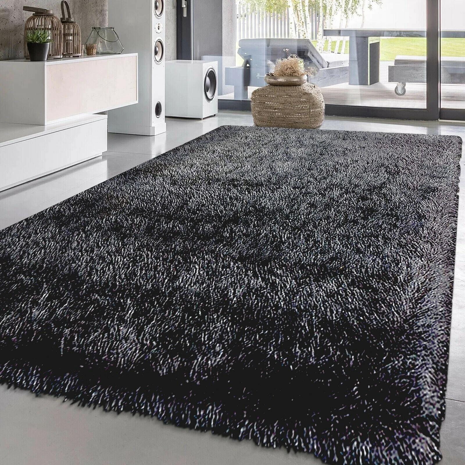 Large Shaggy Rug, Non Slip Sparkle Carpet for Living Room, Bedroom ...
