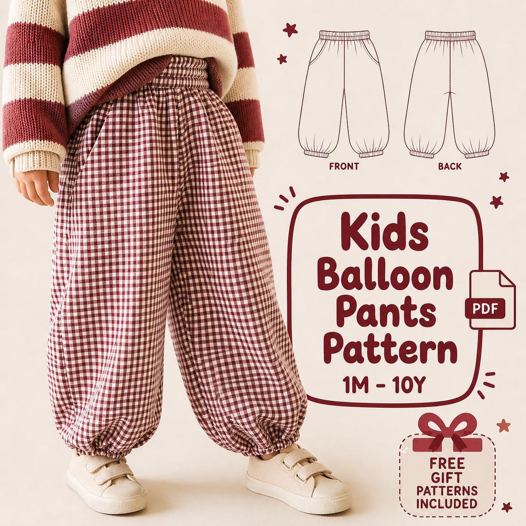 Kids Balloon Pants Pattern | Toddler Harem Trousers | Beginners Sewing ...