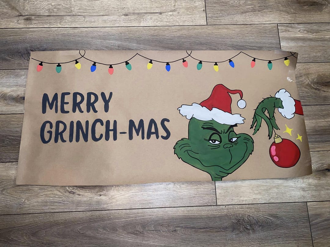 Merry Grinch-mas Banner – Hand-painted Whoville Holiday Party Décor - Etsy