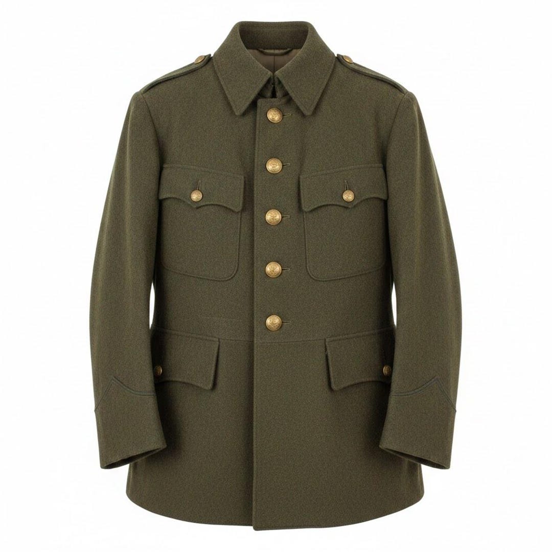 Handmade WWI US Army M1917 Wool Tunic:olive Green Reenactment Coat ...