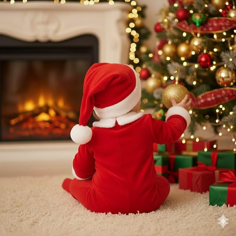 Baby Christmas Outfit Red Velvet : Holiday Infant Rompe Suit for ...
