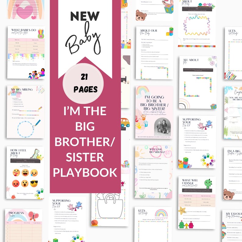 Big Brother/sister Childrens Workbook | Canva Editable Digital Activity ...