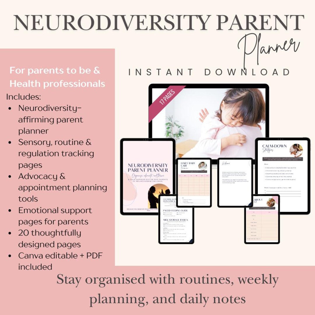 Neurodiversity Parent Planner | Digital Workbook Neurodiverse Children ...