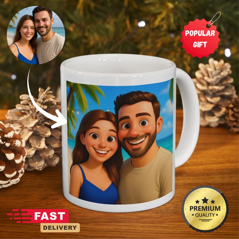 Cartoon Portrait Mug - Etsy