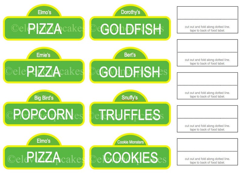 Editable Sesame Street Food Labels – Canva Template - Etsy