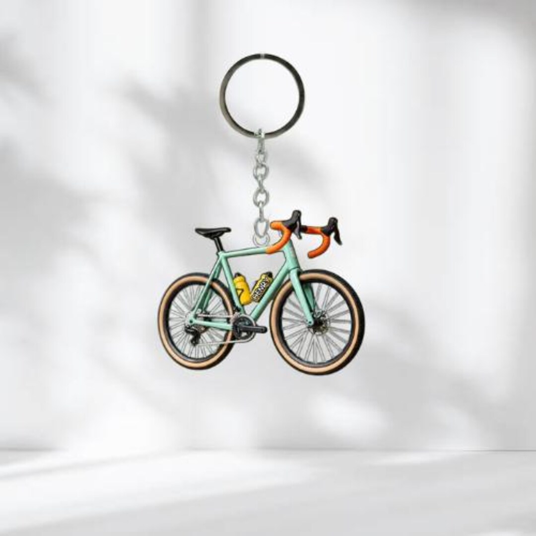 Road Bike Keychain, Personalized Name Mountain Biking Gift, Cycling ...