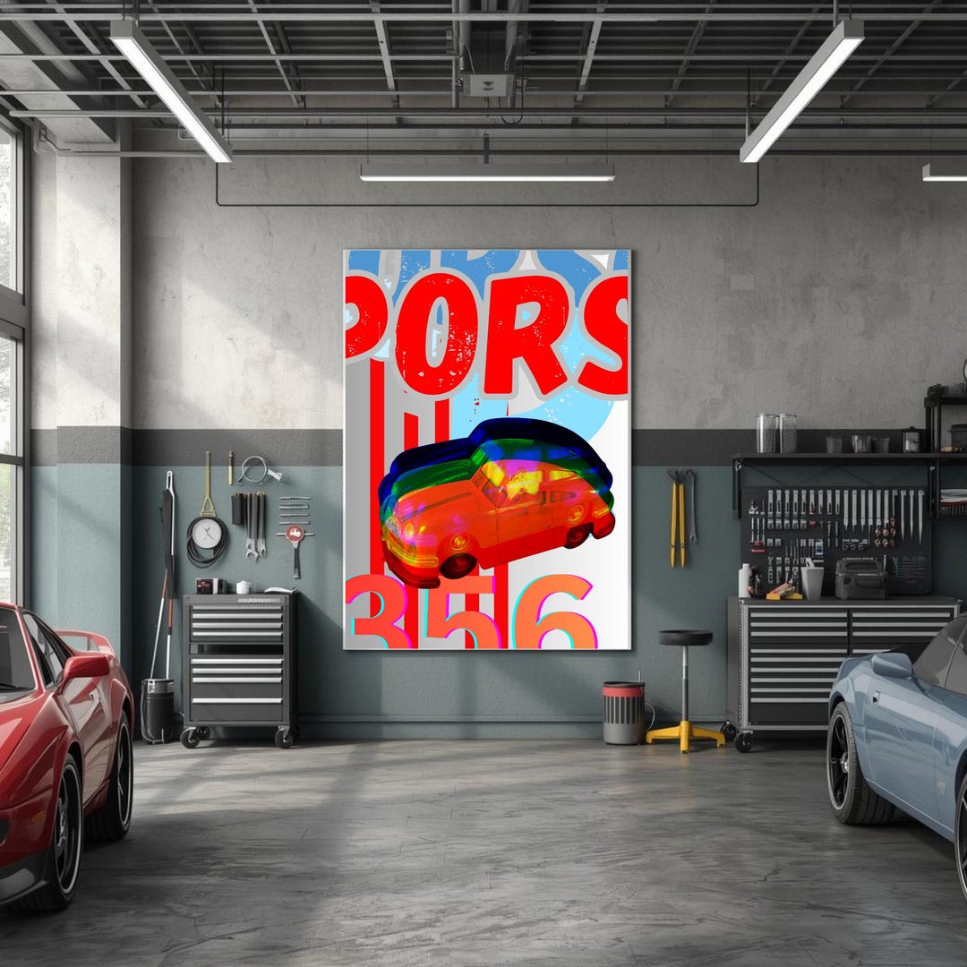Premium Pop-art 356 Model Car Poster 70x100 cm – Hand-photographed From ...