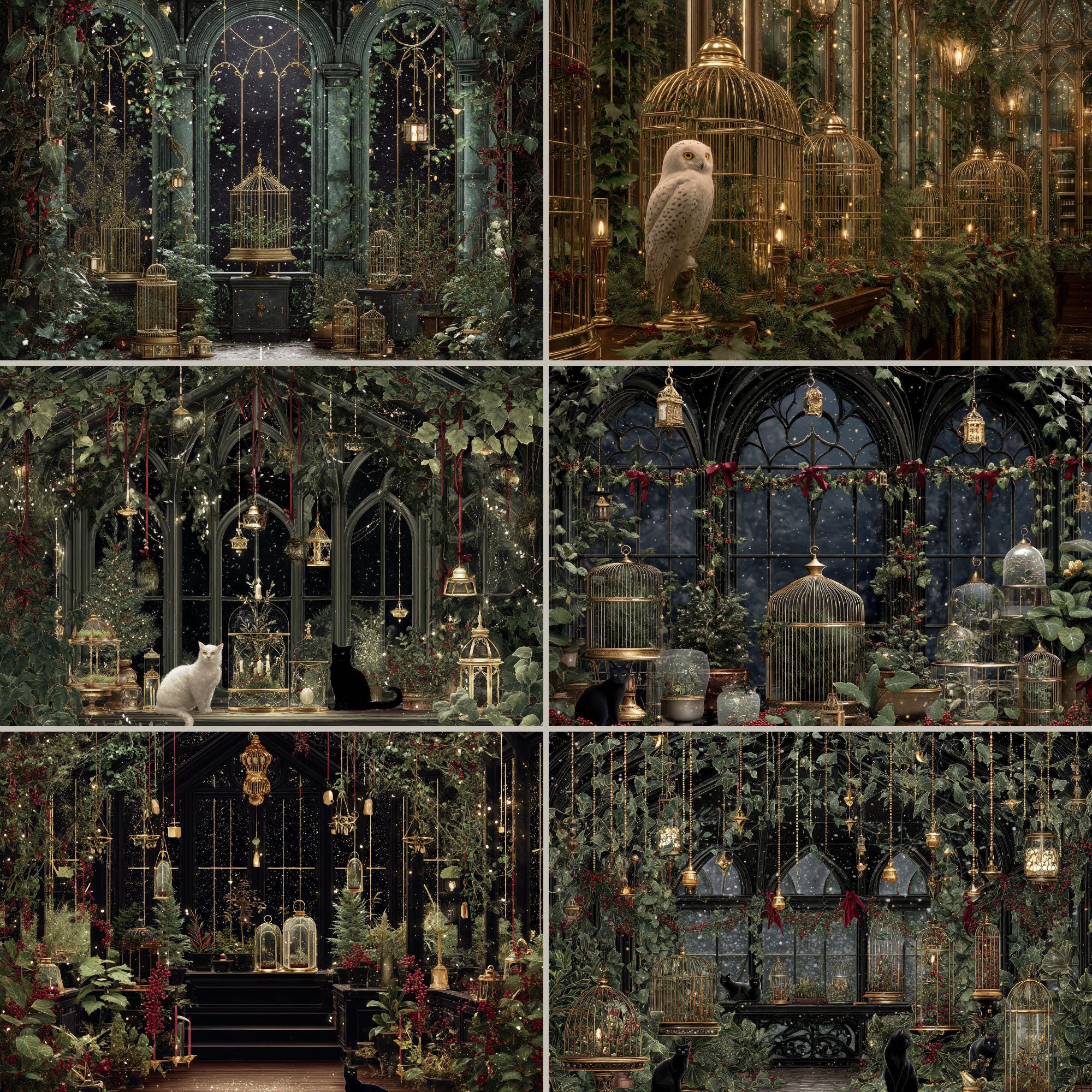 Arcane Christmas Greenhouse Wallpaper Set · 20 Fantasy Botanical ...