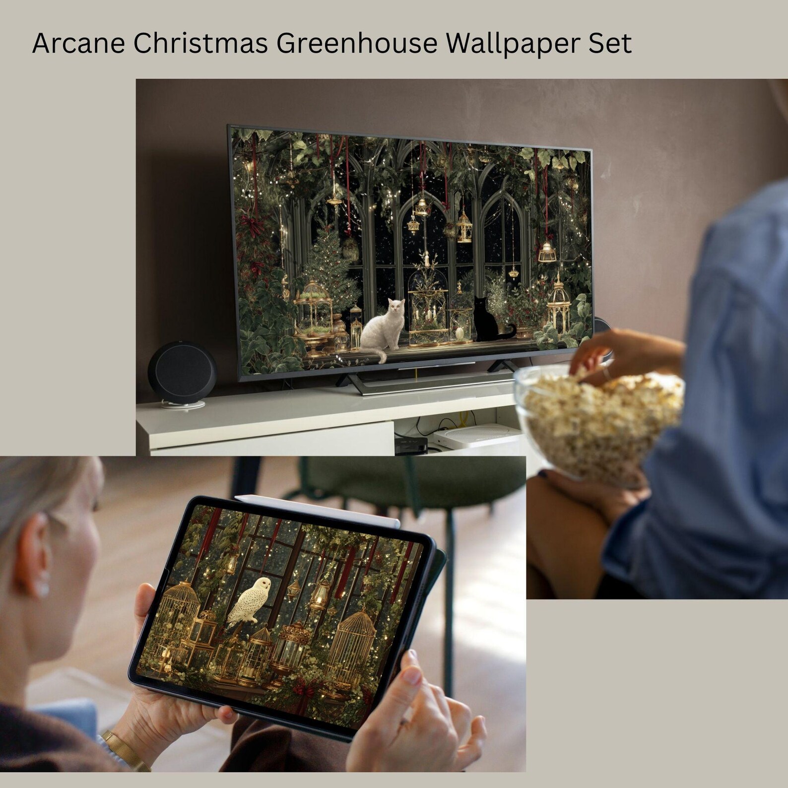 Arcane Christmas Greenhouse Wallpaper Set · 20 Fantasy Botanical ...