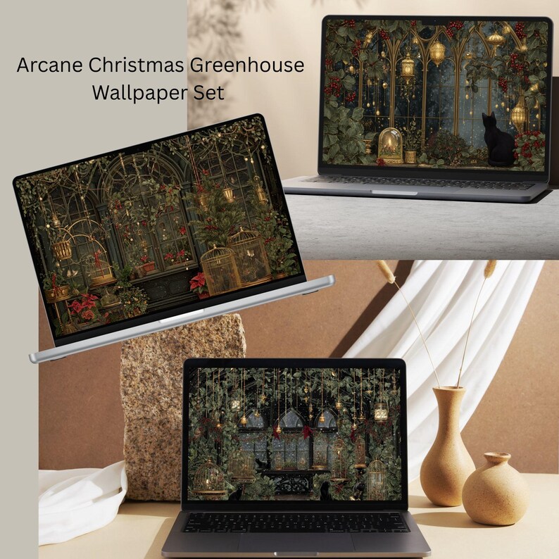 Arcane Christmas Greenhouse Wallpaper Set · 20 Fantasy Botanical ...