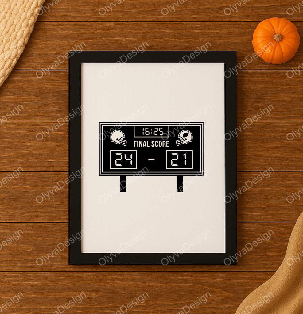 Football Scoreboard Silhouette SVG PNG JPG | Sports Theme Cut File for ...