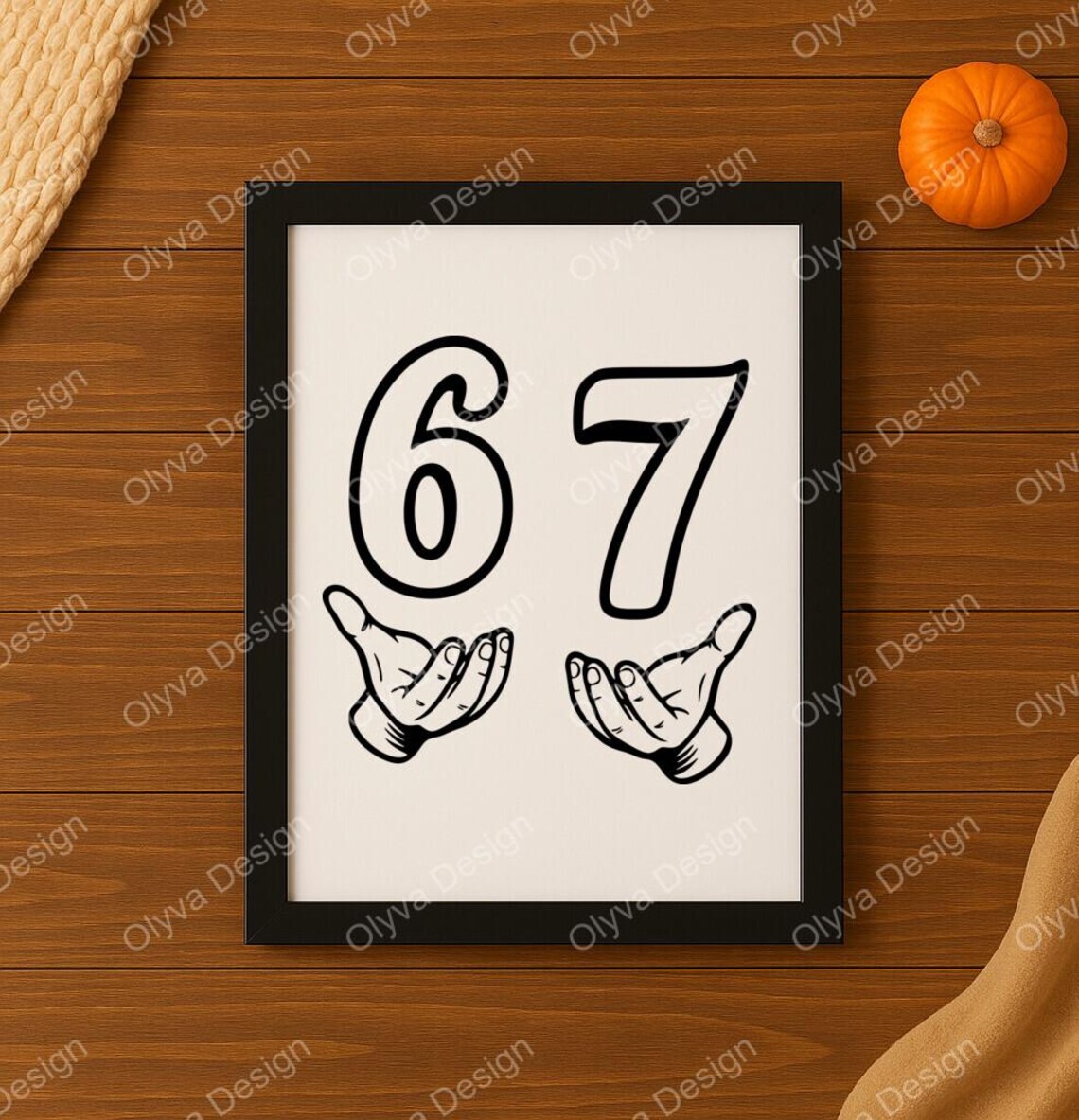 Number 67 Silhouette Hands – SVG PNG JPG Cut Files (digital Download ...