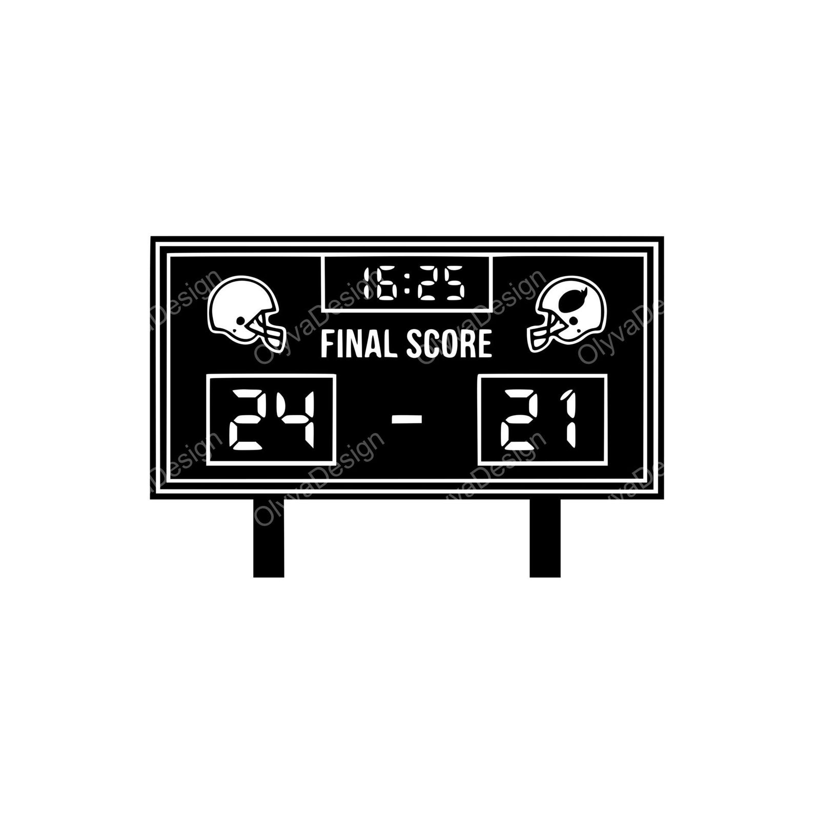 Football Scoreboard Silhouette SVG PNG JPG | Sports Theme Cut File for ...