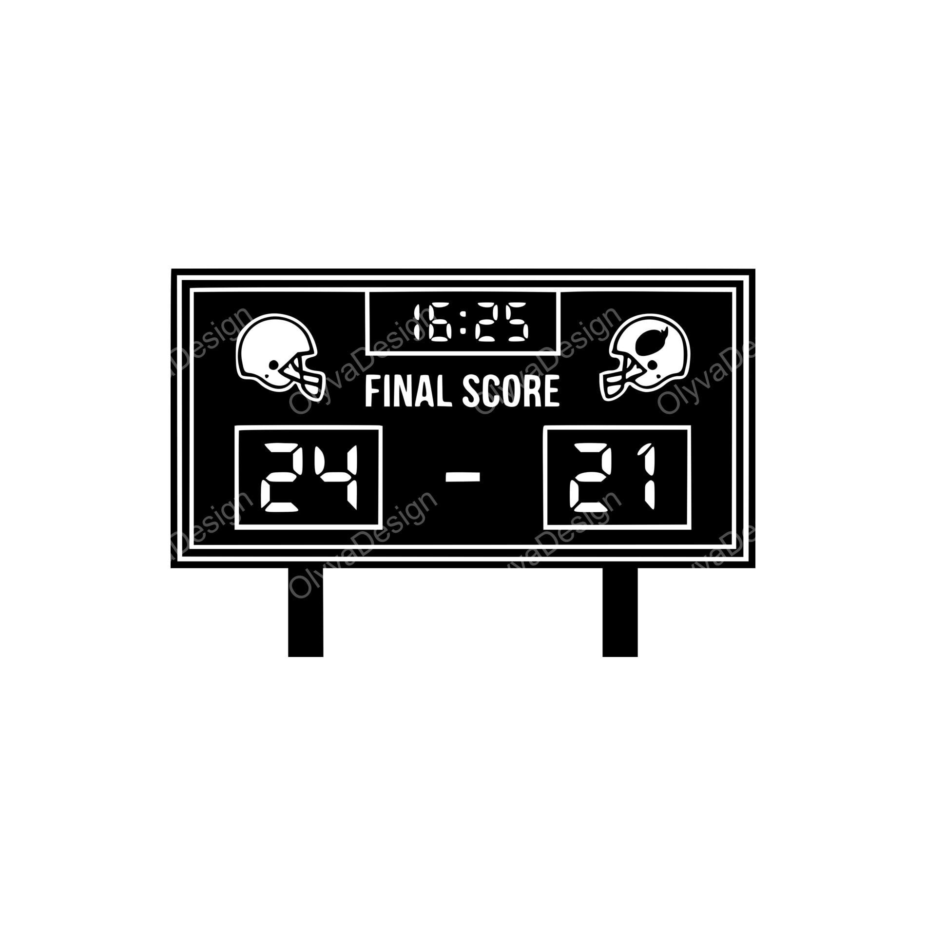 Football Scoreboard Silhouette SVG PNG JPG | Sports Theme Cut File for ...