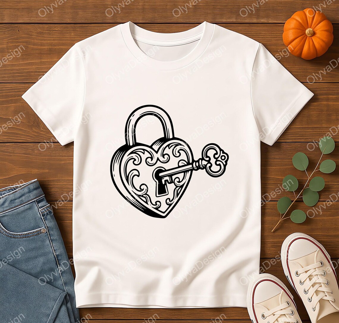 Heart Lock Key SVG PNG JPG | Romantic Design for Crafts - Etsy