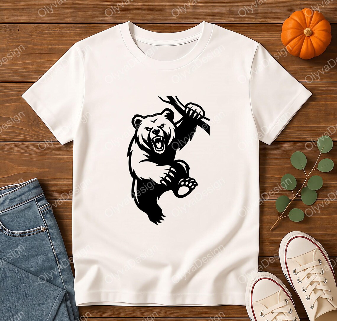 Aggressive Drop Bear SVG PNG JPG | Fierce Bear Design for T-shirt ...