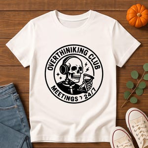 Overthinking Skull Cut File – SVG PNG JPG (digital Download) - Etsy