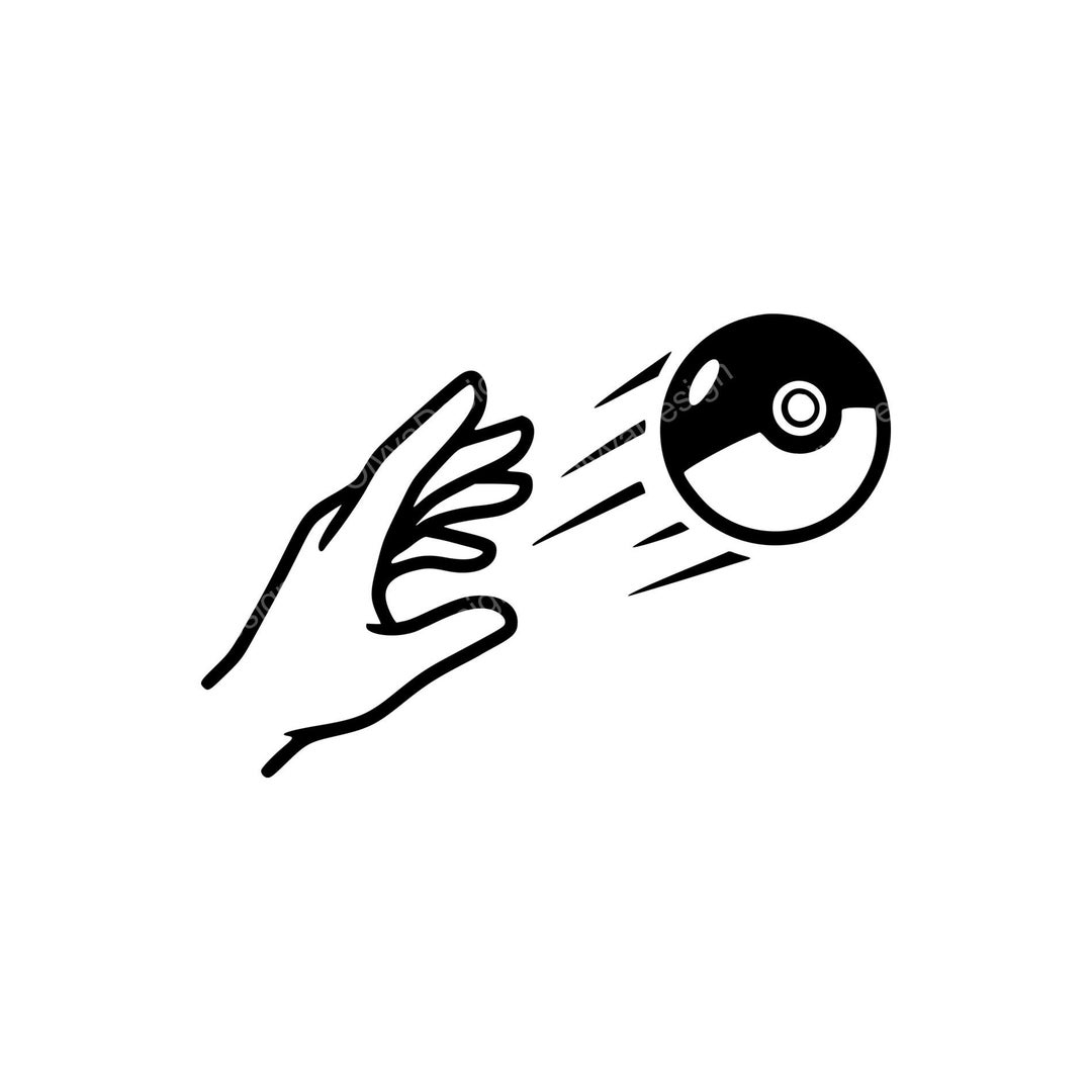 Pokeball Silhouette Art SVG PNG JPG | Design for Crafts - Etsy