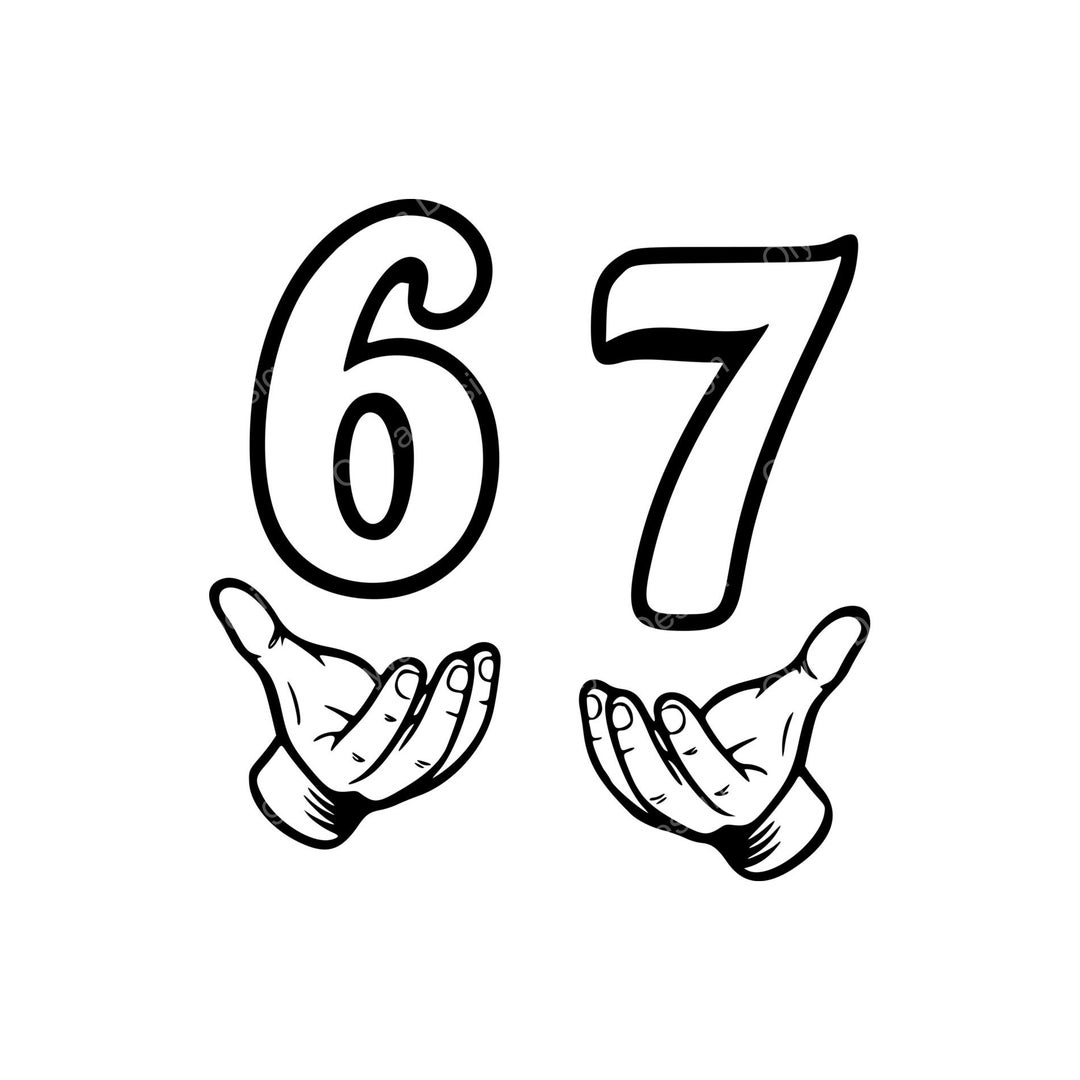 Number 67 Silhouette Hands – SVG PNG JPG Cut Files (digital Download ...