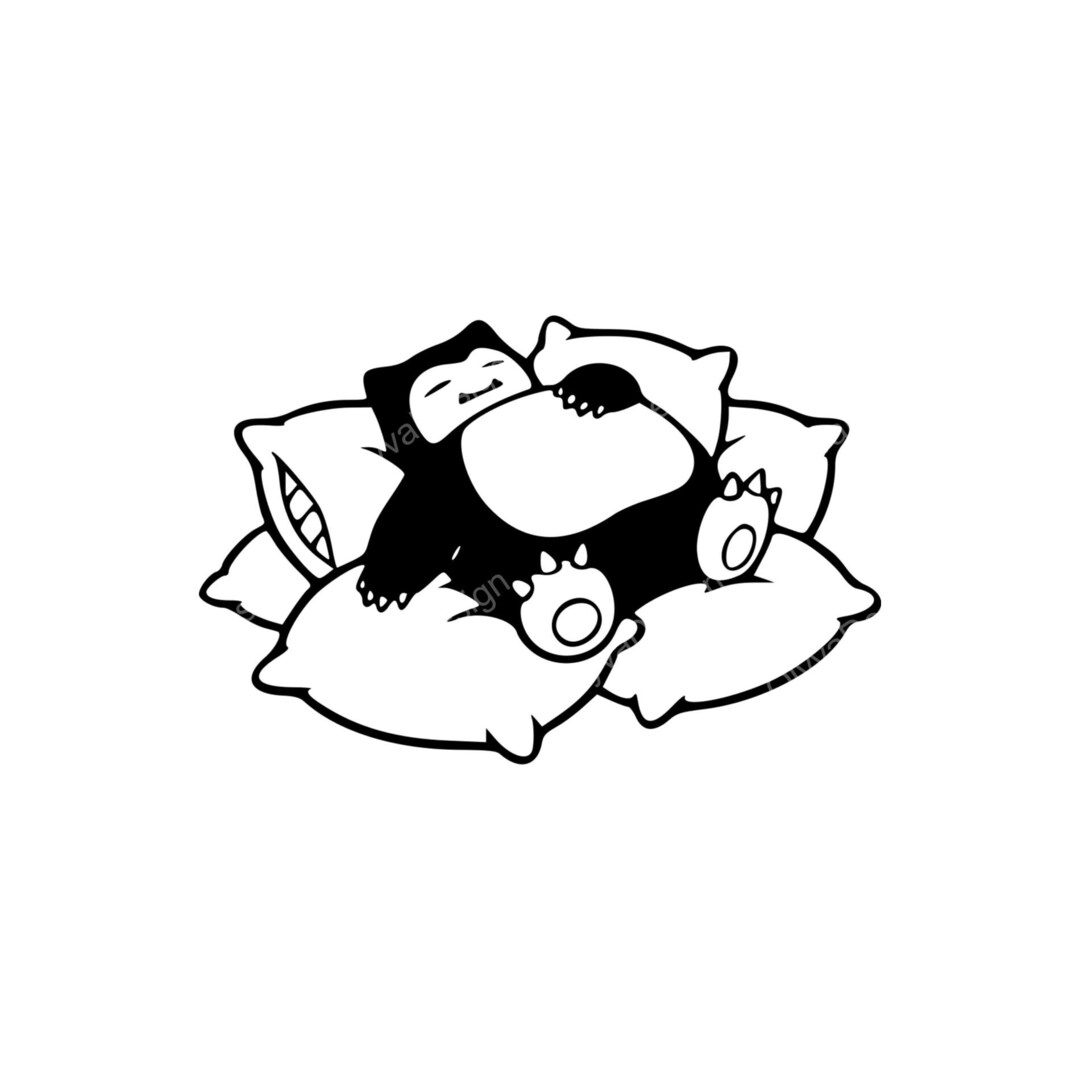 Snorlax Sleeping SVG PNG JPG | Cute Pokemon Design for Crafts - Etsy