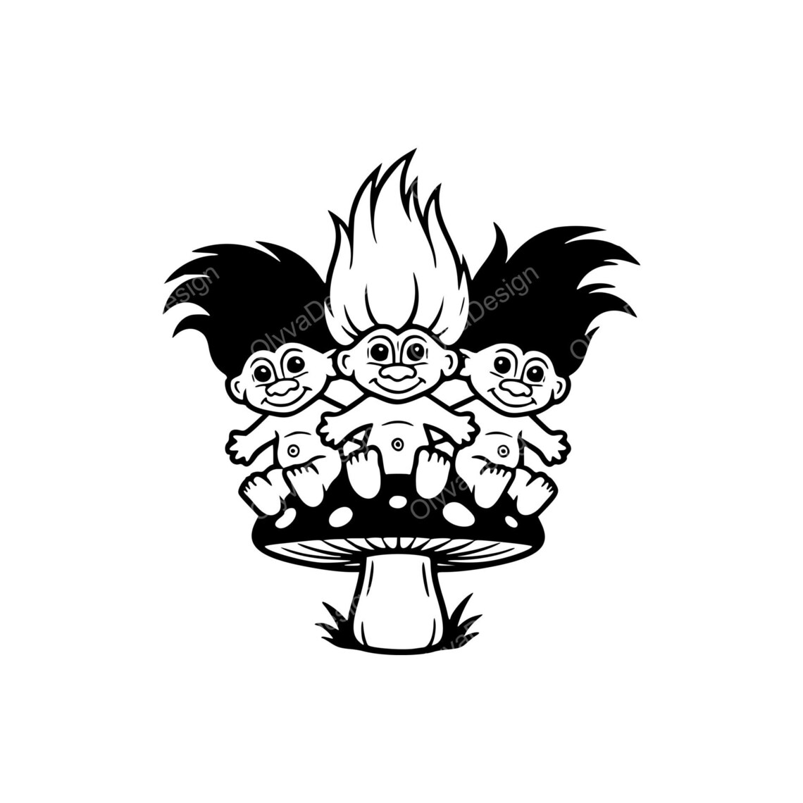 Trolls Dolls Design SVG PNG JPG | Cute Graphic for Crafts - Etsy