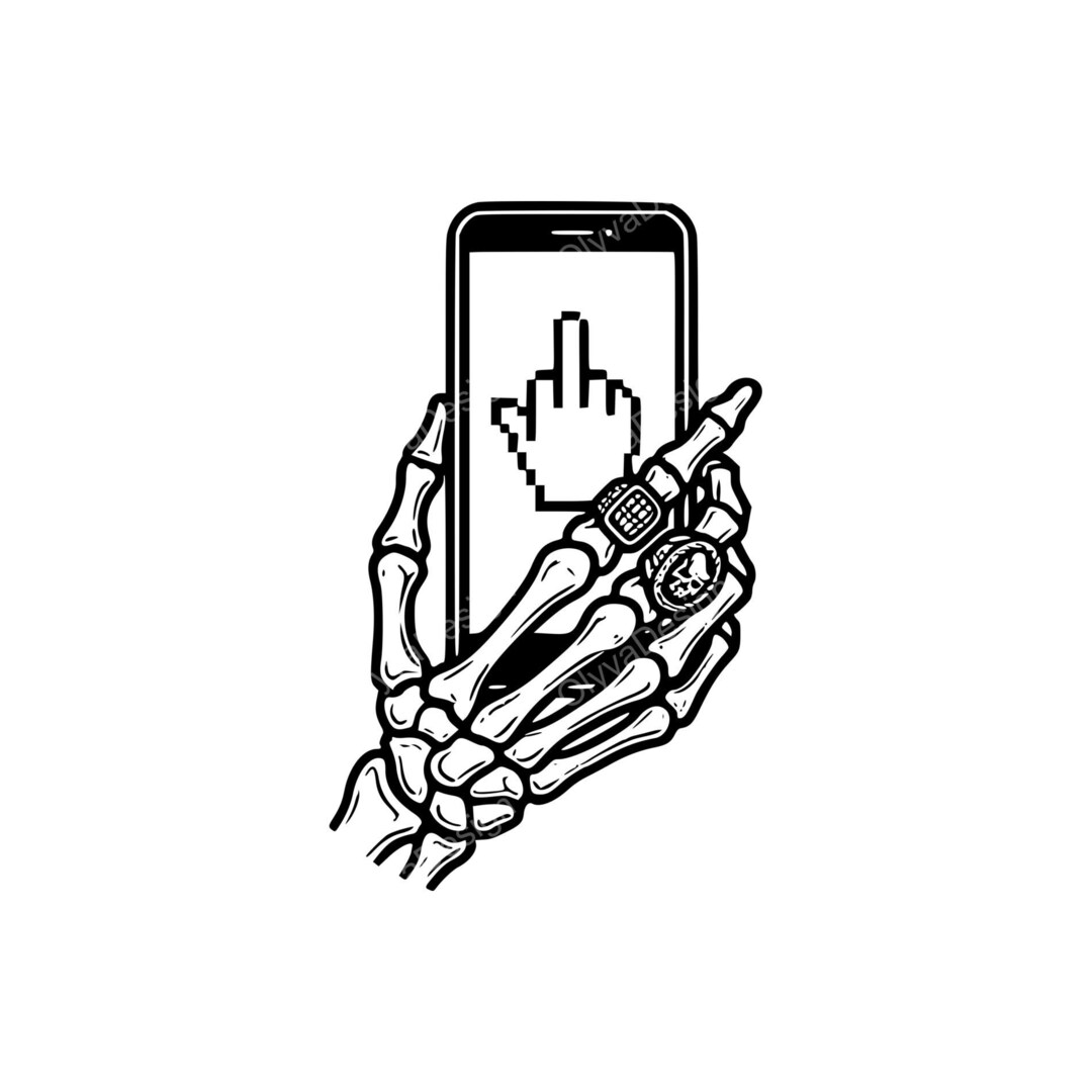 Skeleton Hand Middle Finger SVG PNG JPG | Digital Design for Funny ...