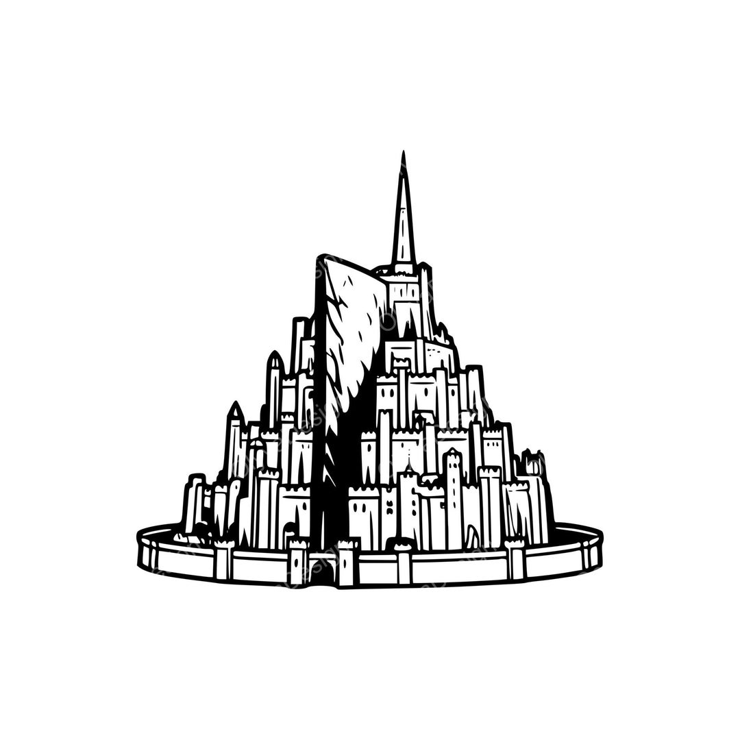Minas Tirith Castle SVG PNG JPG | Fantasy Design for Crafts - Etsy