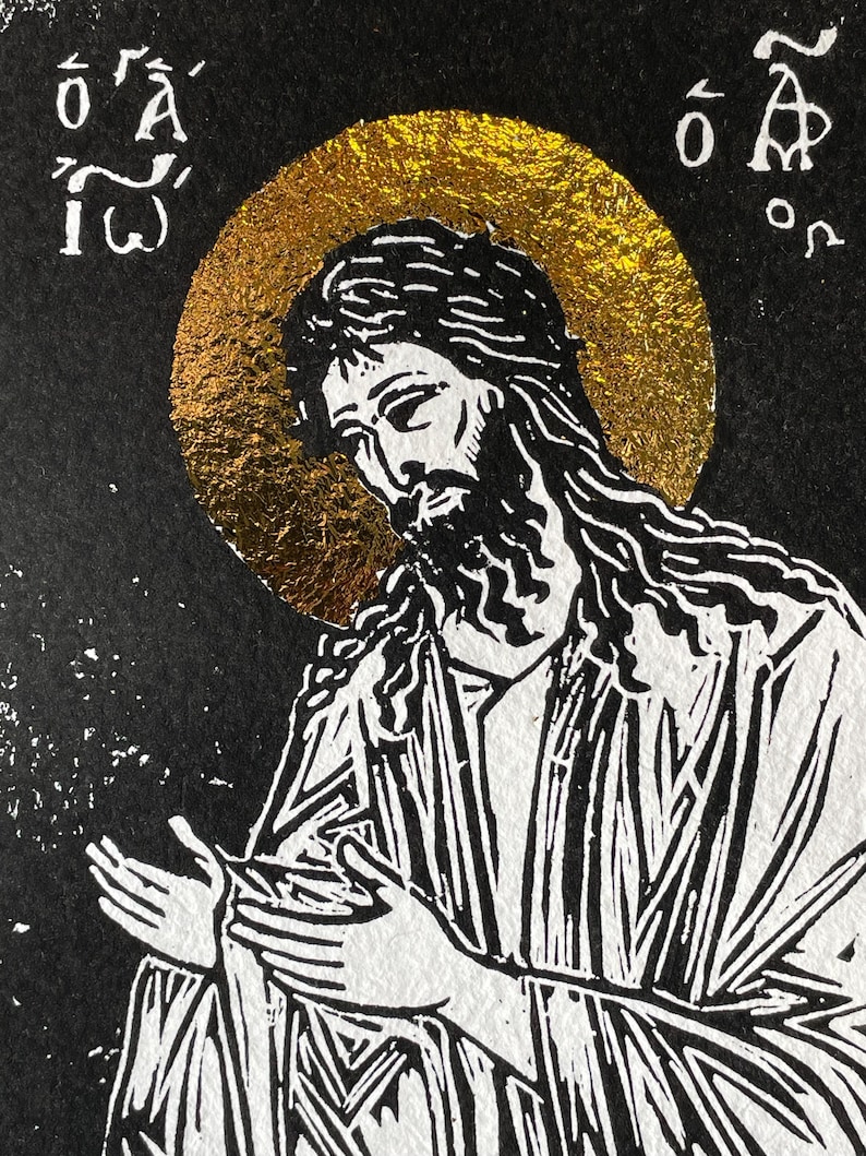 Orthodox Icon John the Baptist - John the Forerunner - Woodcut Print ...