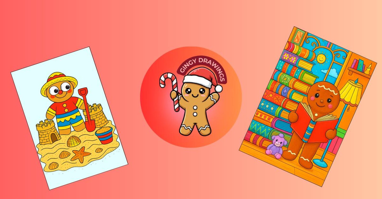 Gingy's Adventures Colouring Pages - Etsy