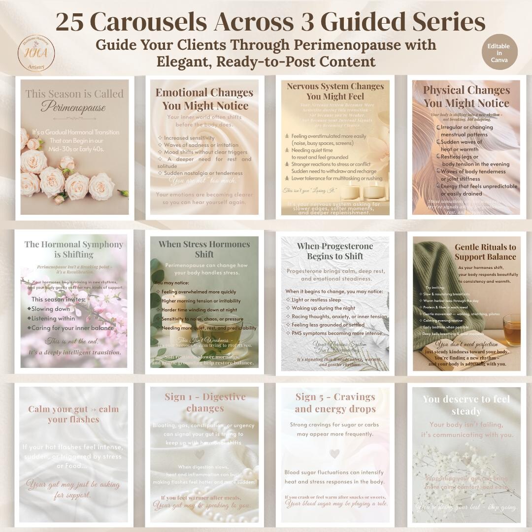 Perimenopause Education Slides | Canva Instagram Templates (digital ...