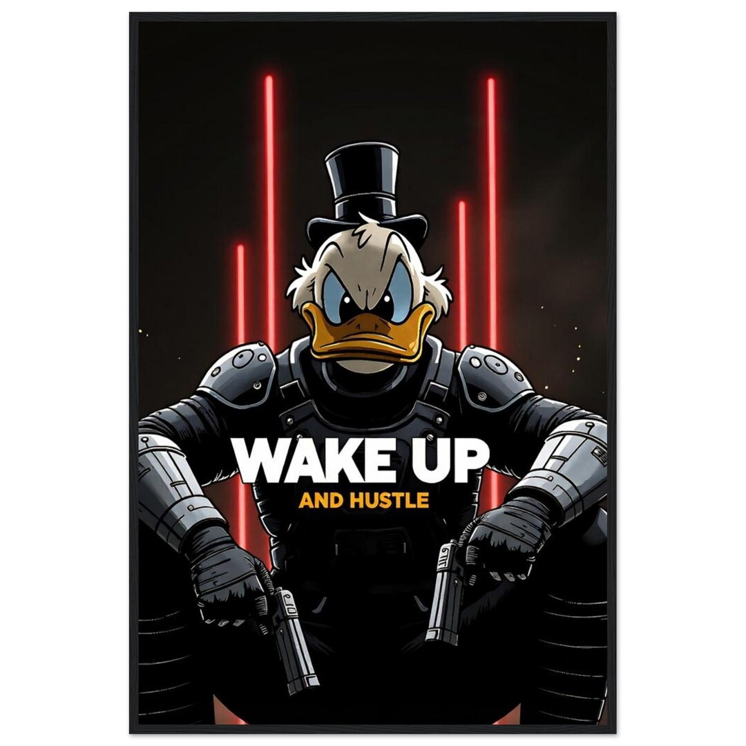 WAKE UP SCROOGE Mcduck Premium Poster Made of Matte Paper With Wooden ...