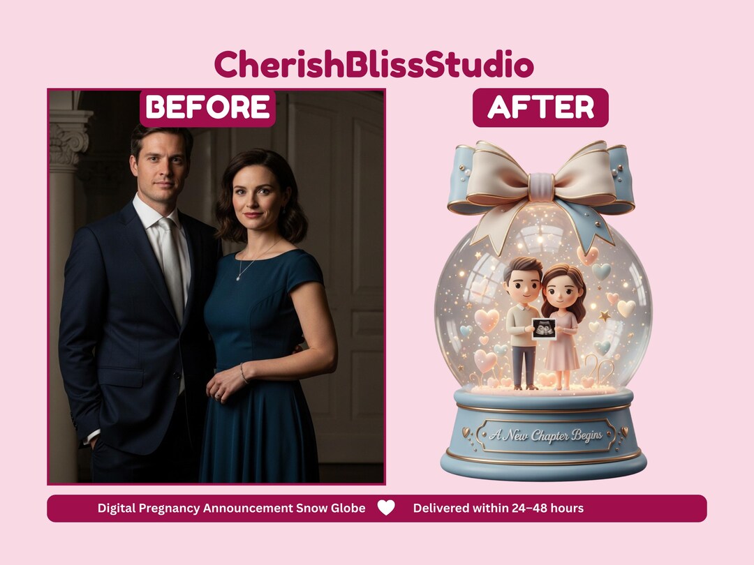 Personalized Pregnancy Announcement Snow Globe, Baby Reveal Gift, Turn ...