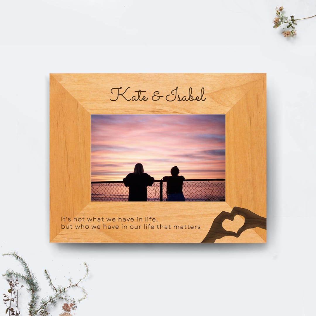 Personalized Friend Wood Picture Frame: Heart Hands Design - Etsy