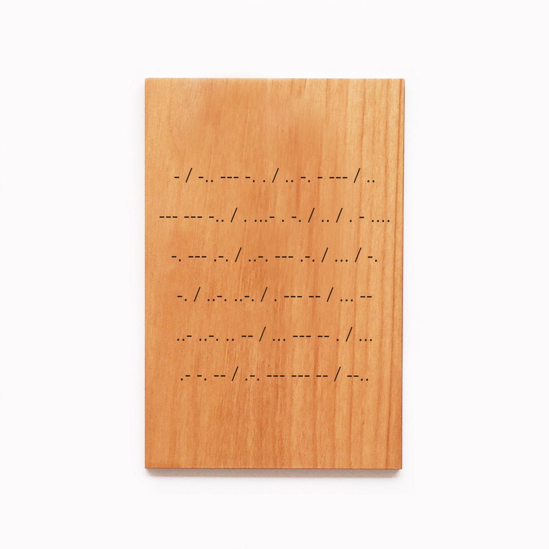 Custom Engraved Morse Code Wood Card: Hidden Message Gift - Etsy