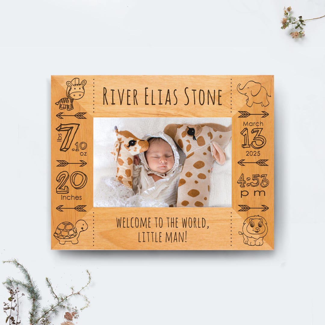 Personalized Newborn Baby Picture Frame: Engraved Gift for New Mom 4x6 ...